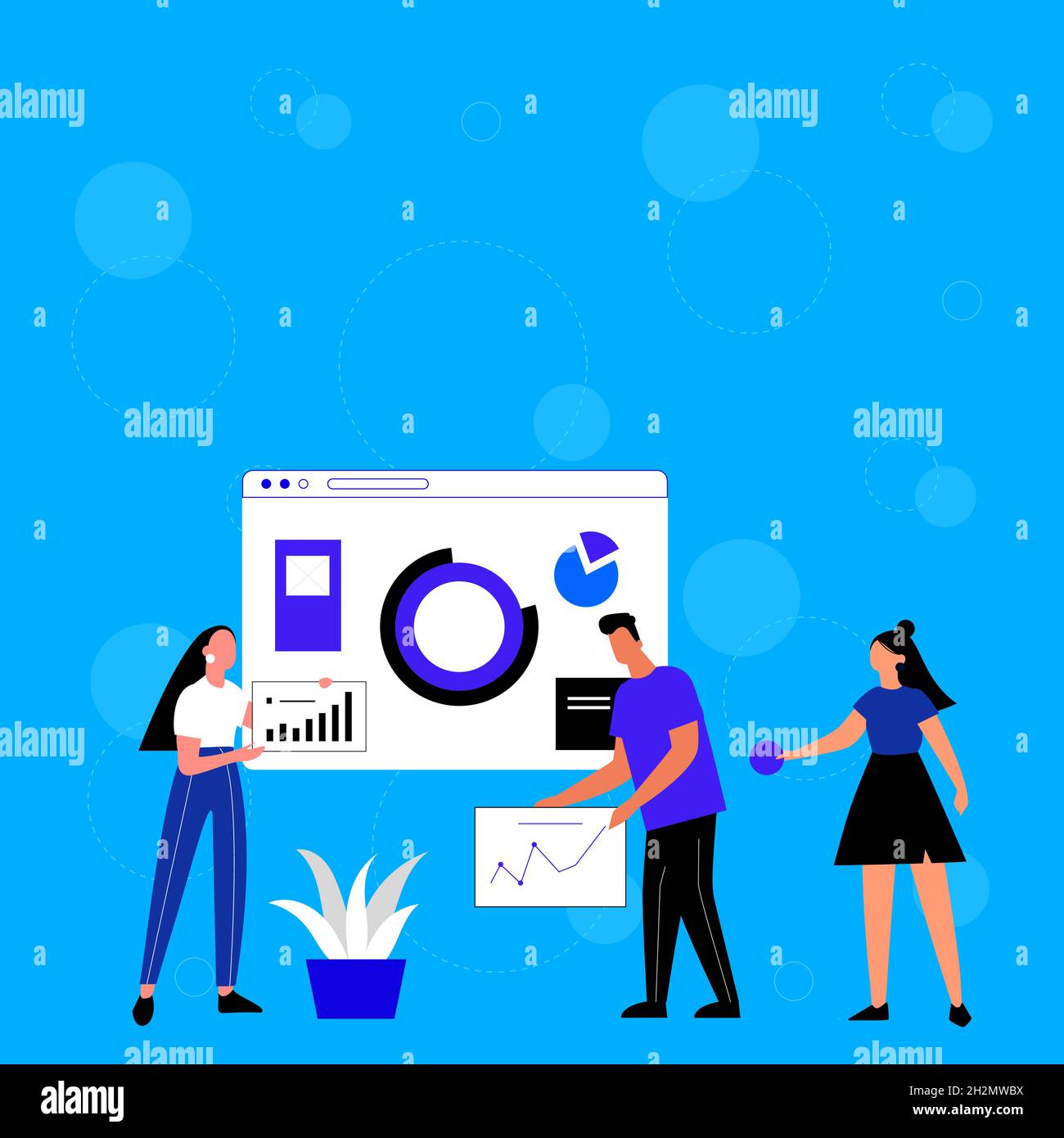 Illustration Of Employee Helping Together Sharing New Wonderful Ideas ...