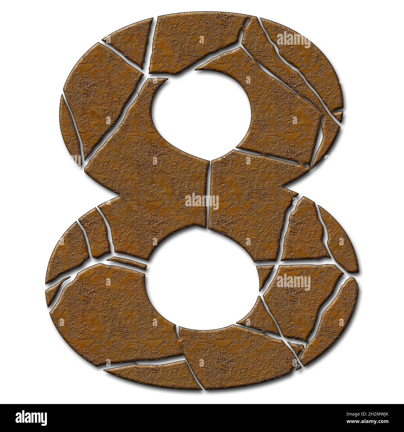 3D render of metal pattern and texture number with cracks Stock Photo ...