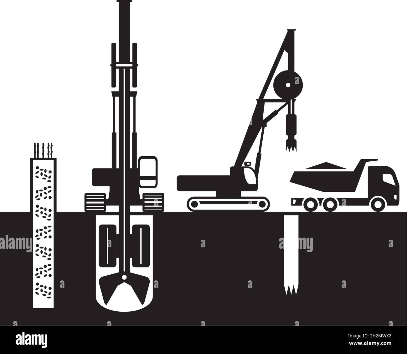 Column drilling machine Stock Vector Images - Alamy