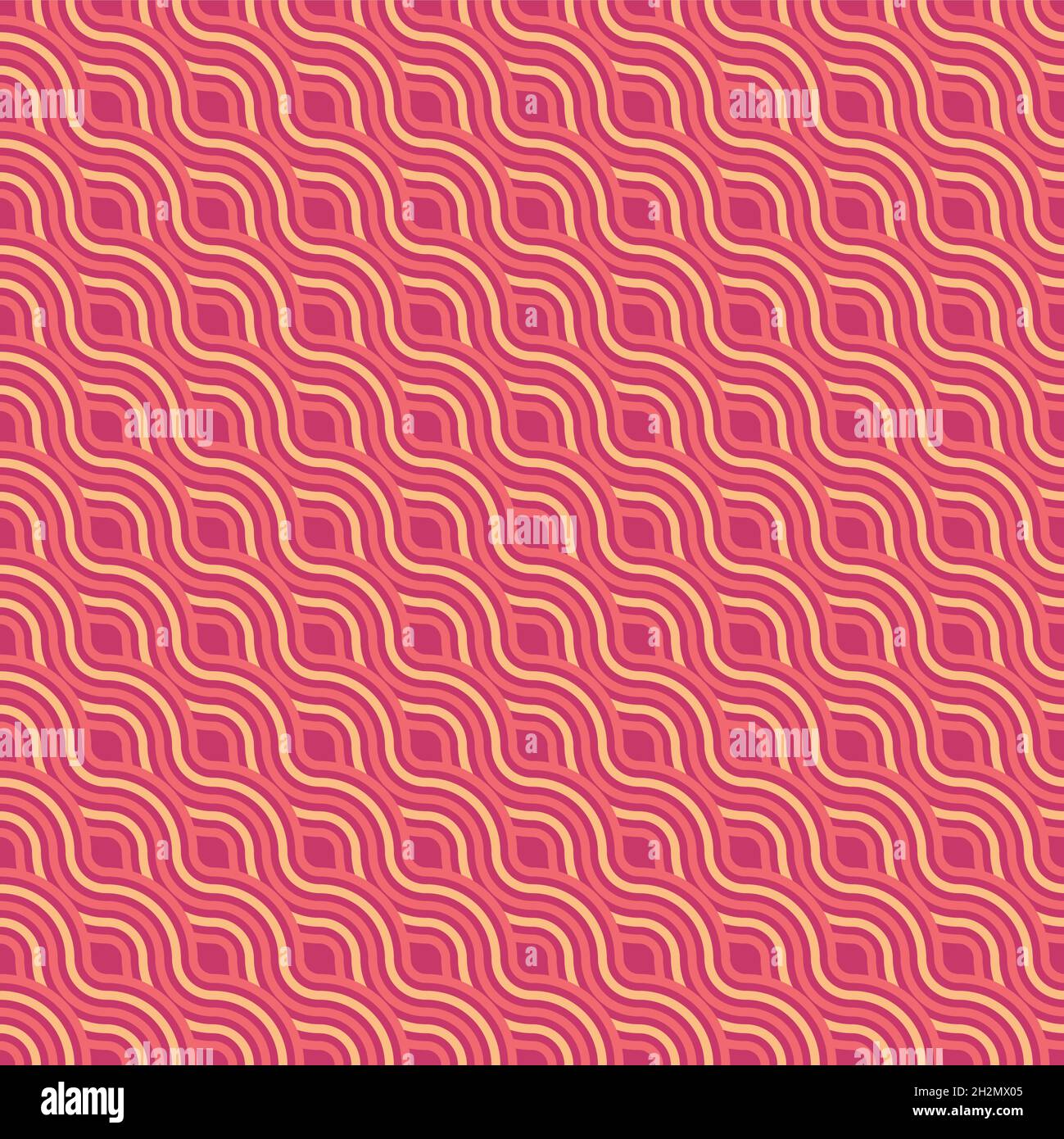 Vector seamless pattern of curved lines in pink colors Stock Vector ...