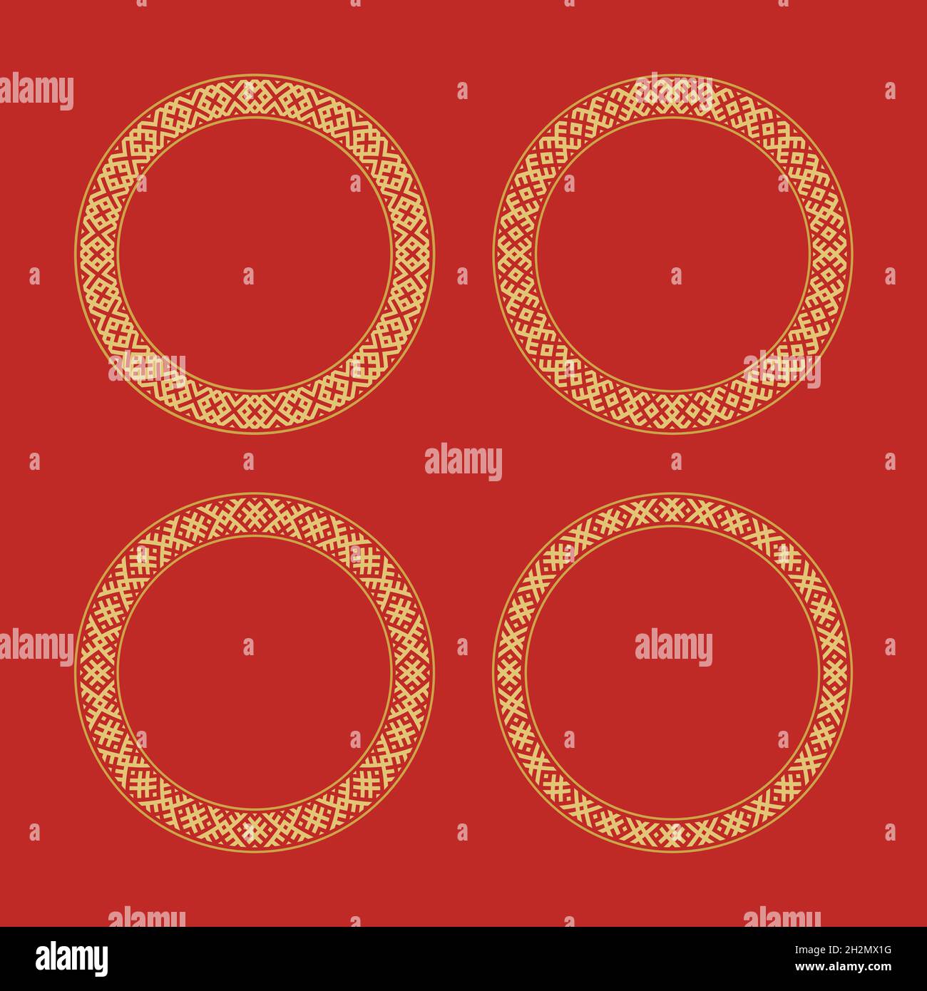 Russian old embroidery and borders. Vector seamless pattern of slavic ...