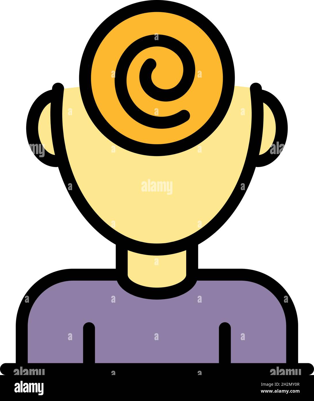 Kid hypnosis icon. Outline kid hypnosis vector icon color flat isolated ...