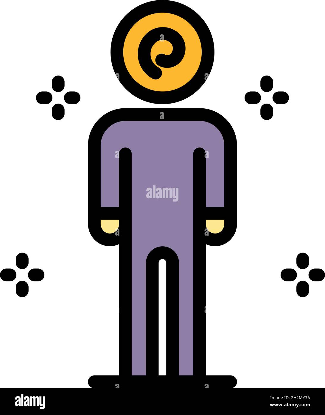 Human hypnosis icon. Outline human hypnosis vector icon color flat ...