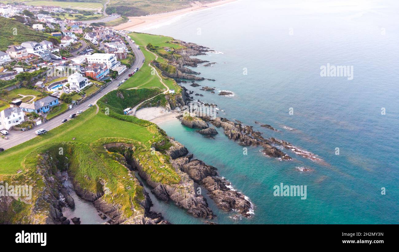 Barricane Beach & Esplanade - Woolacombe, Devon, UK Stock Photo - Alamy