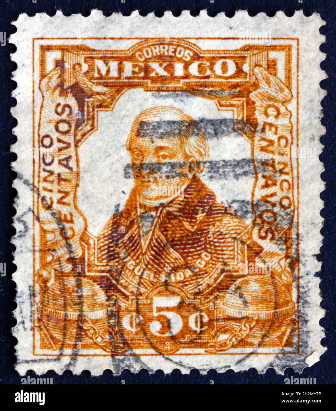 MEXICO - CIRCA 1910: a stamp printed in Mexico shows Miguel Hidalgo ...