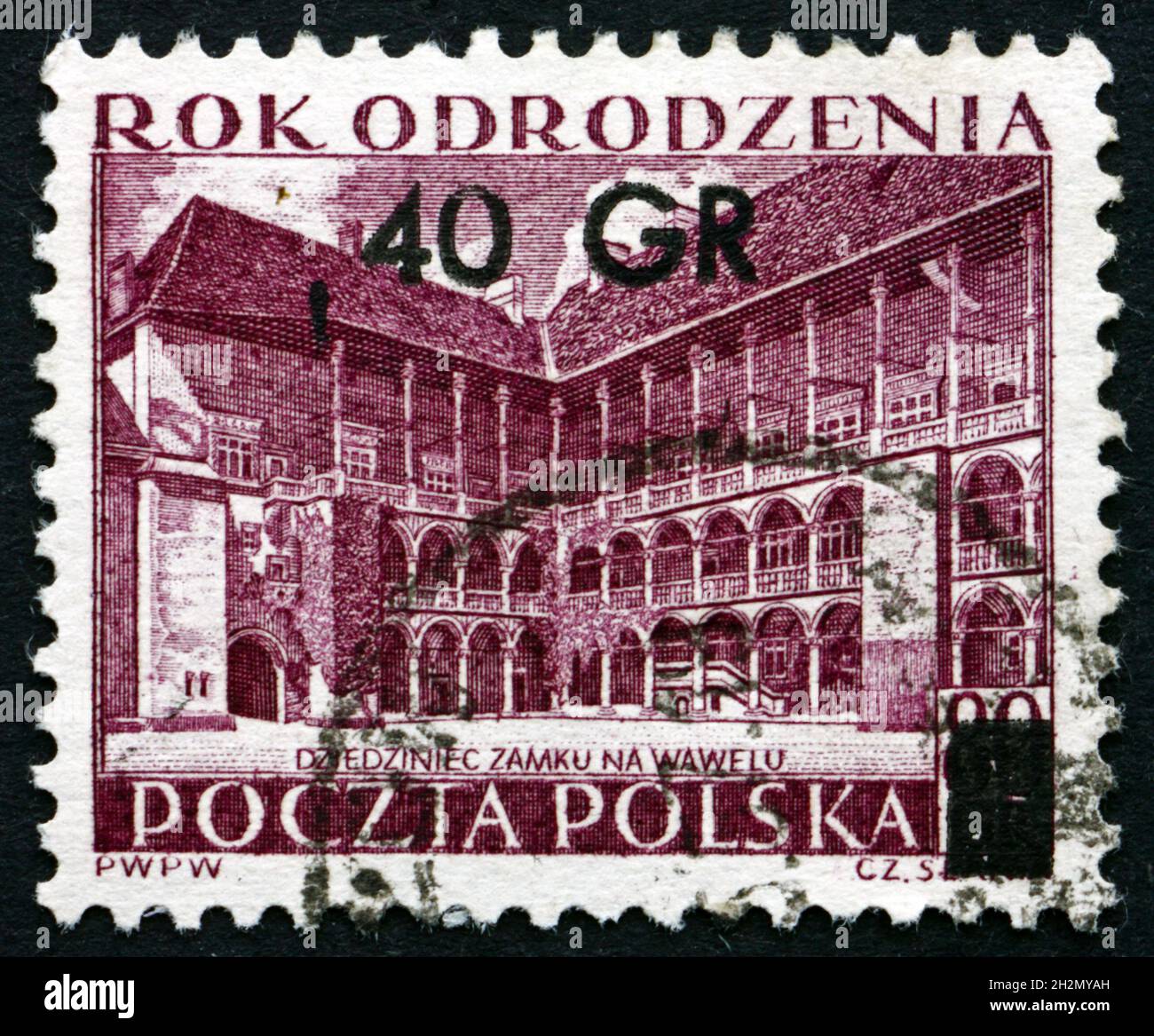 Poland stamp castle hi-res stock photography and images - Alamy
