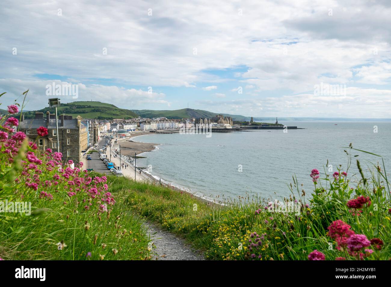 Aberystwyth promenade Ceredigion in mid Wales looking from the North ...