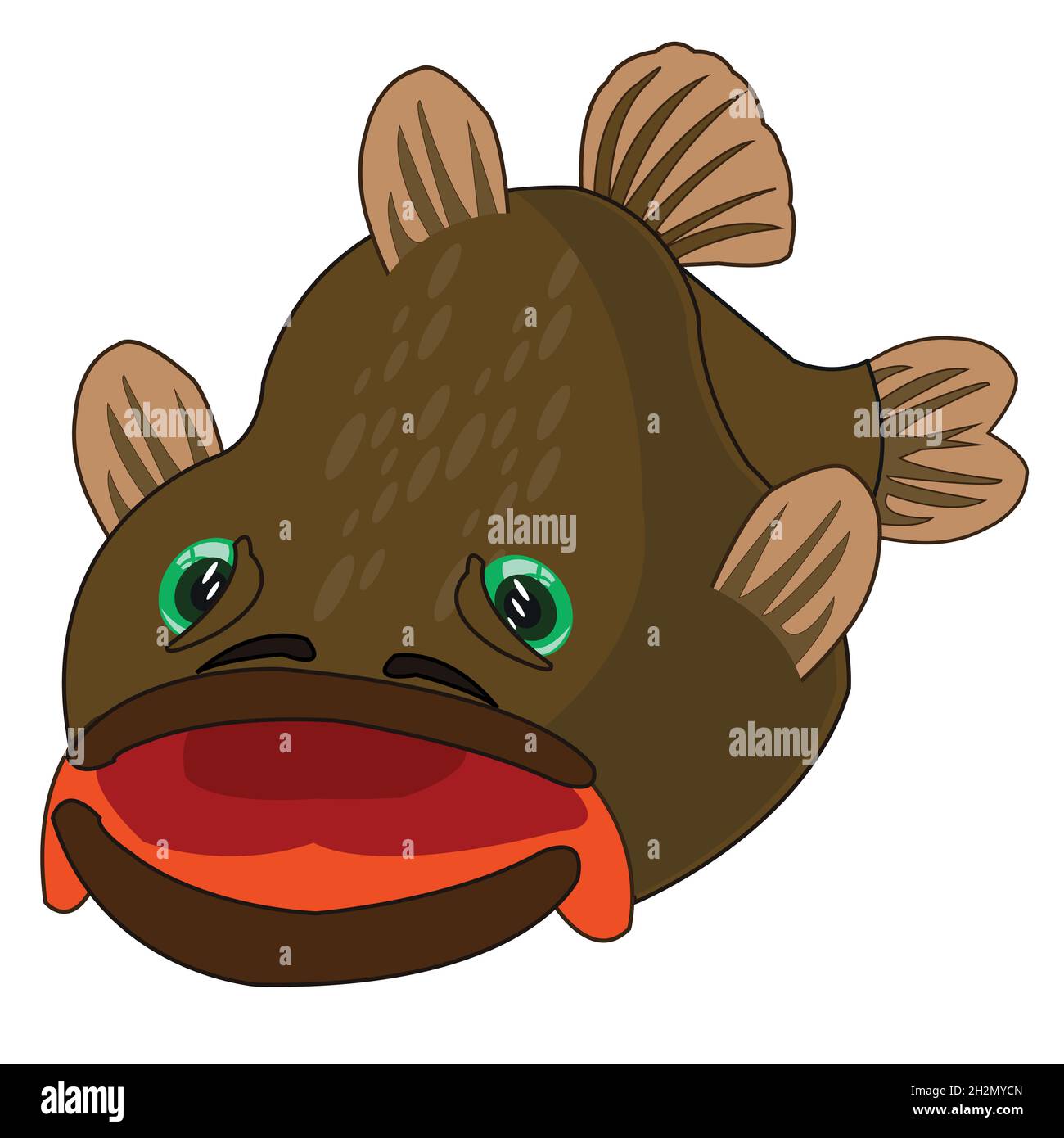 Vector illustration of the cartoon of big fish type frontal Stock ...