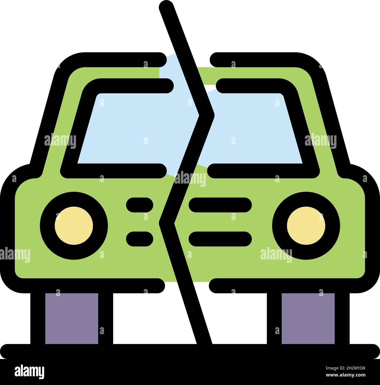 Divorce separate car icon. Outline divorce separate car vector icon ...