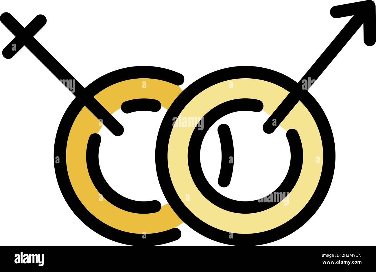 Divorce couple sign icon. Outline divorce couple sign vector icon color ...