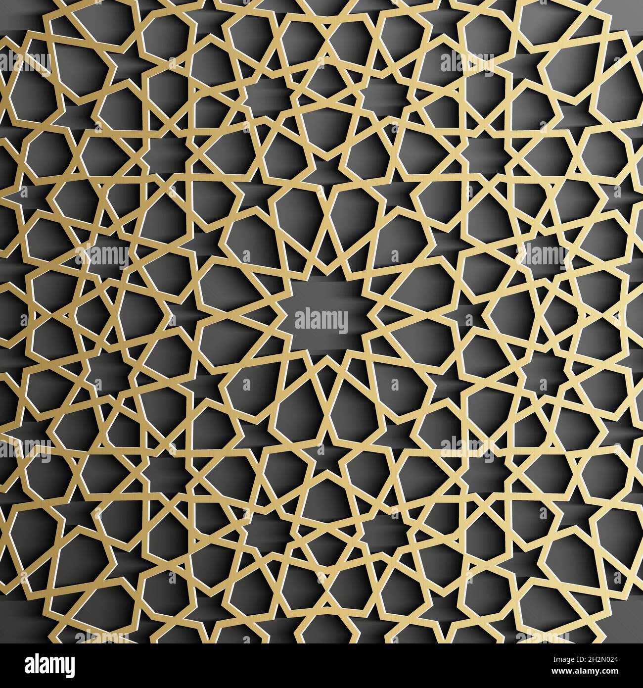 Gold islamic pattern on black background. Islamic ornament vector ...