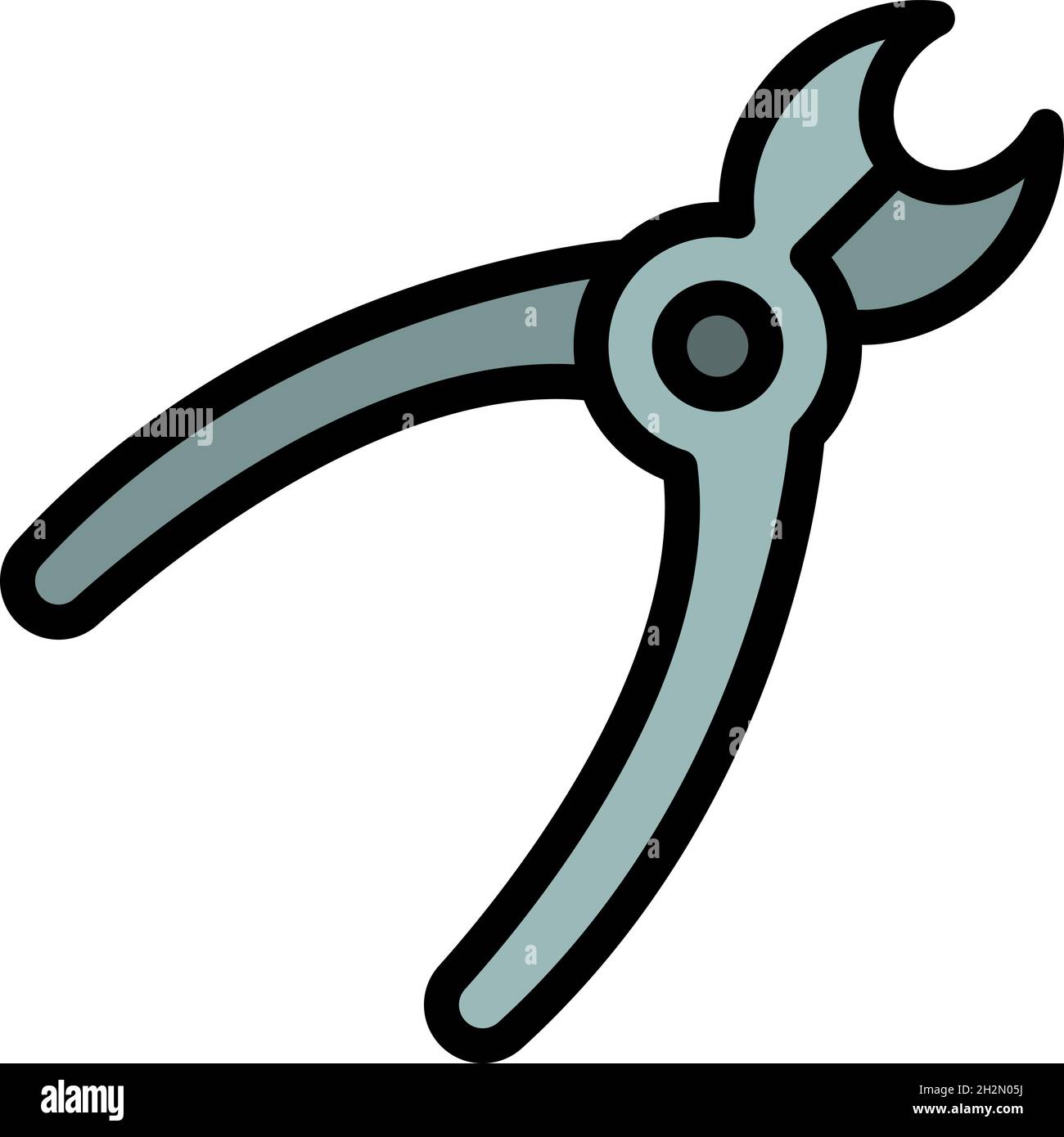 Cut pliers icon. Outline cut pliers vector icon color flat isolated ...