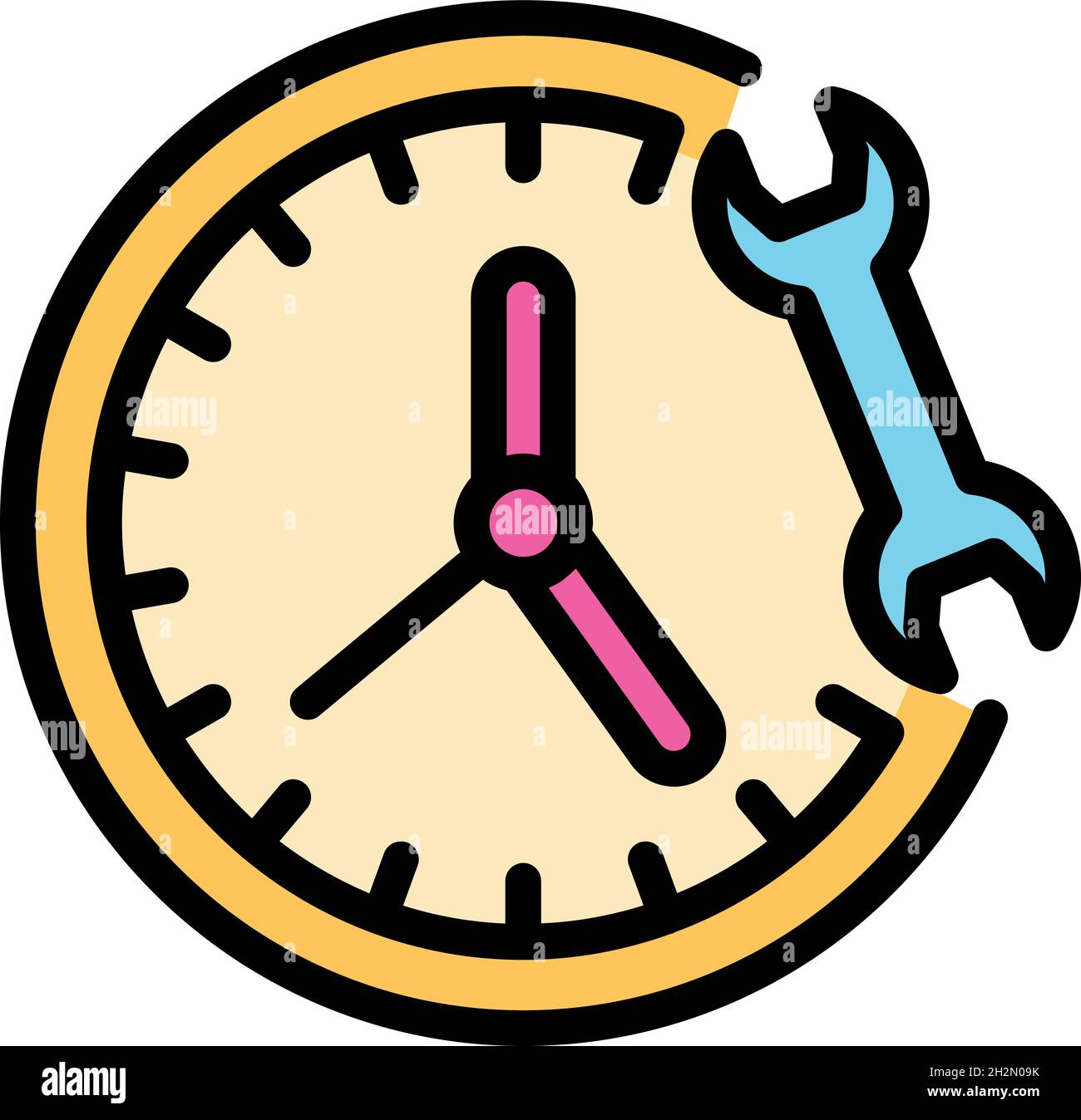 Work time service center icon. Outline work time service center vector ...
