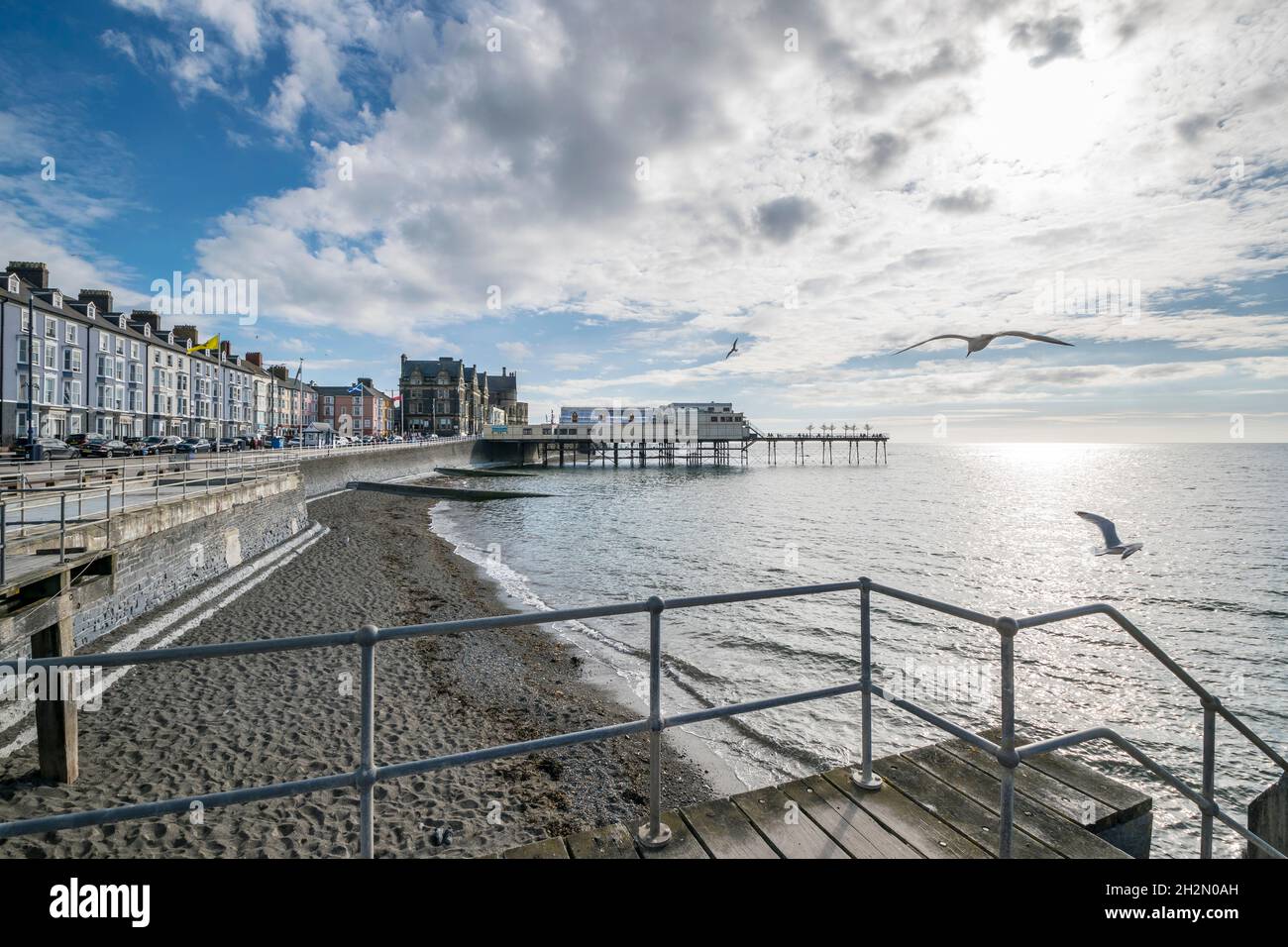 Aberystwyth promenade Ceredigion in mid Wales Stock Photo - Alamy