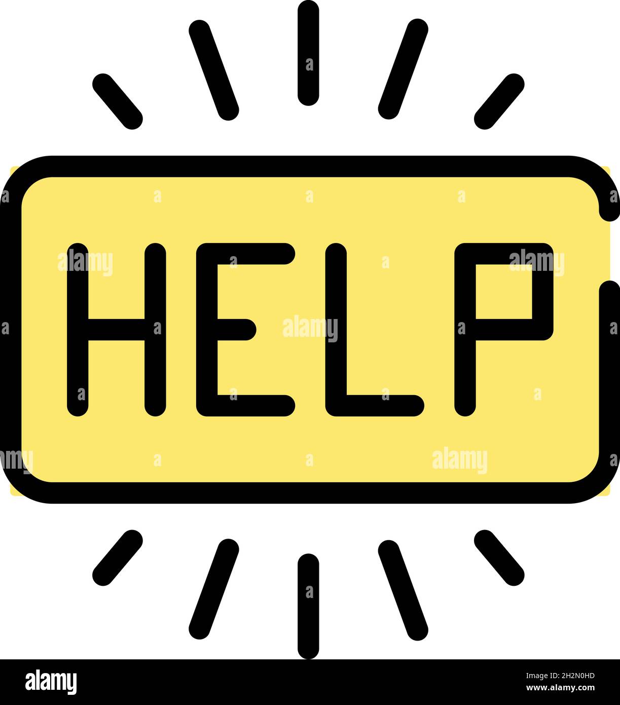 Helpline icon. Outline helpline vector icon color flat isolated Stock ...