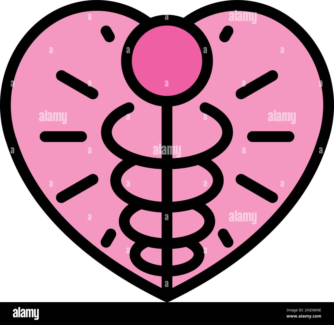 Healthy heart icon. Outline healthy heart vector icon color flat ...