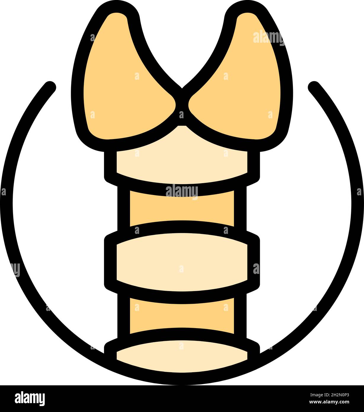 Gland thyroid icon. Outline gland thyroid vector icon color flat ...