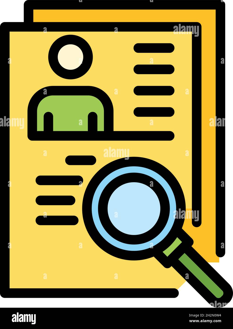 Interview paper icon. Outline interview paper vector icon color flat ...