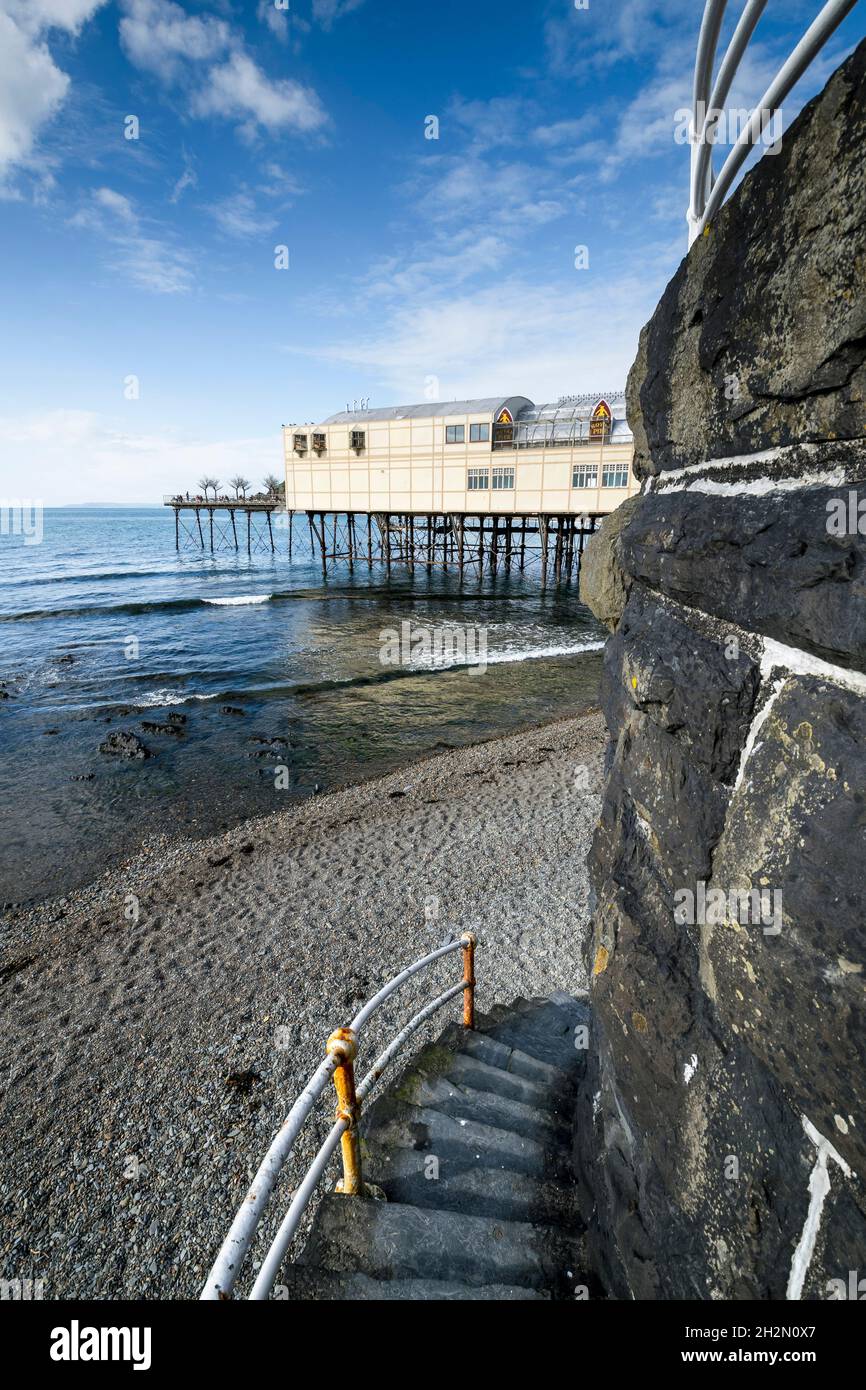 Aberystwyth Victorian pier Ceredigion in mid Wales Stock Photo - Alamy