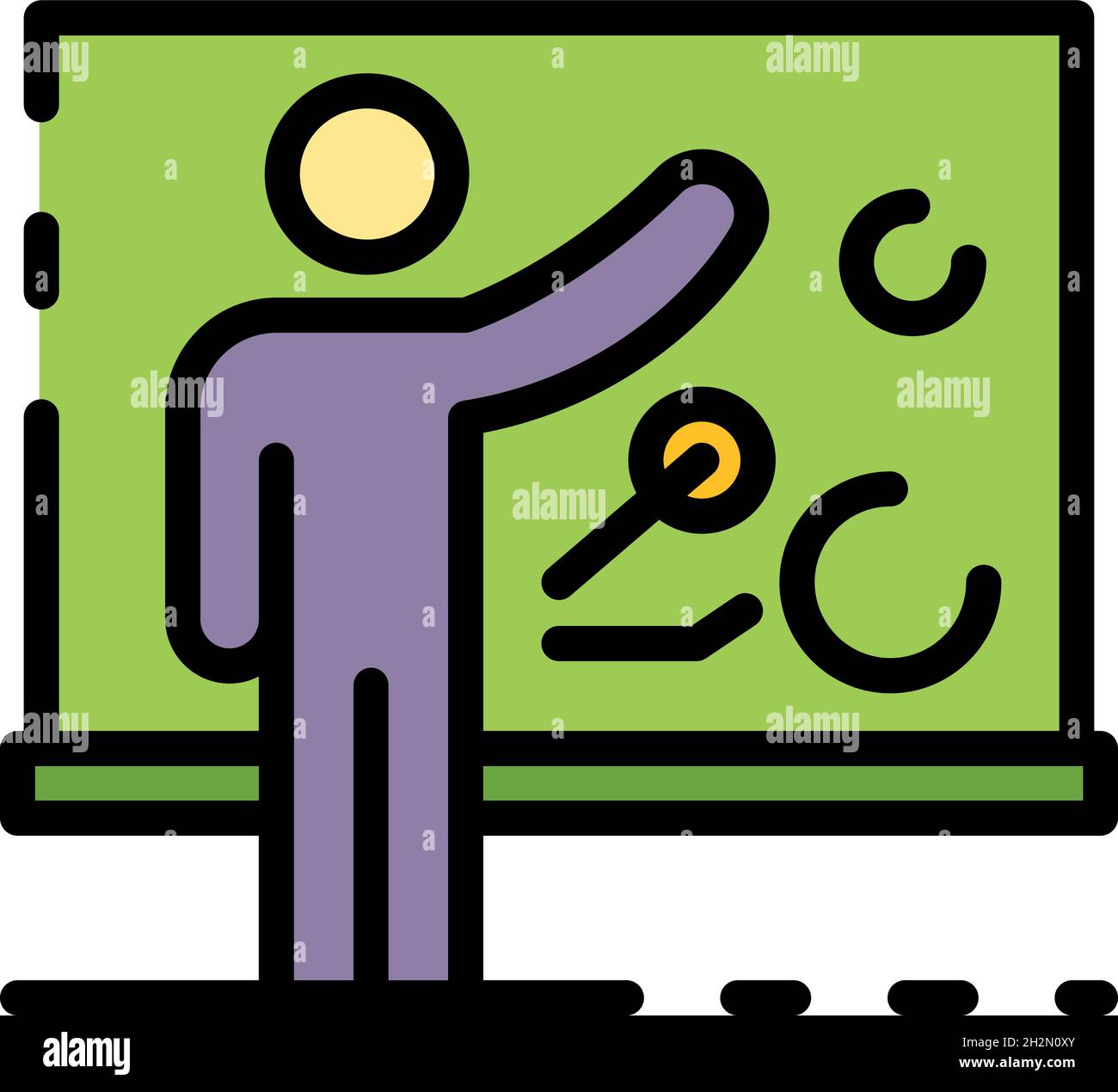 Job training icon. Outline job training vector icon color flat isolated ...