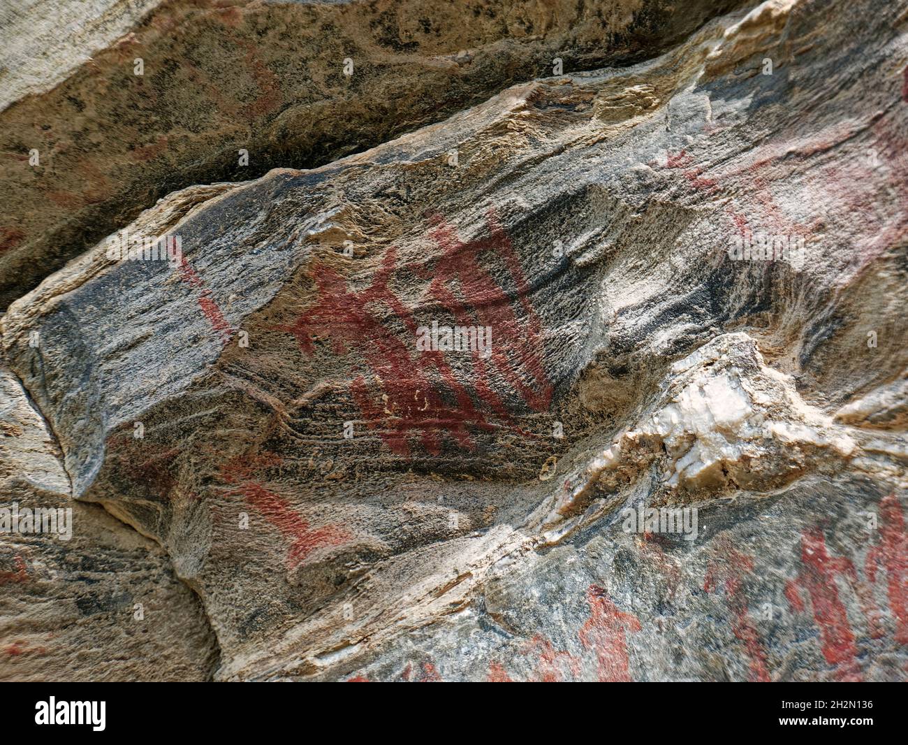 Rock shelter paintings dating back to stone age at Lakhudiyar near ...