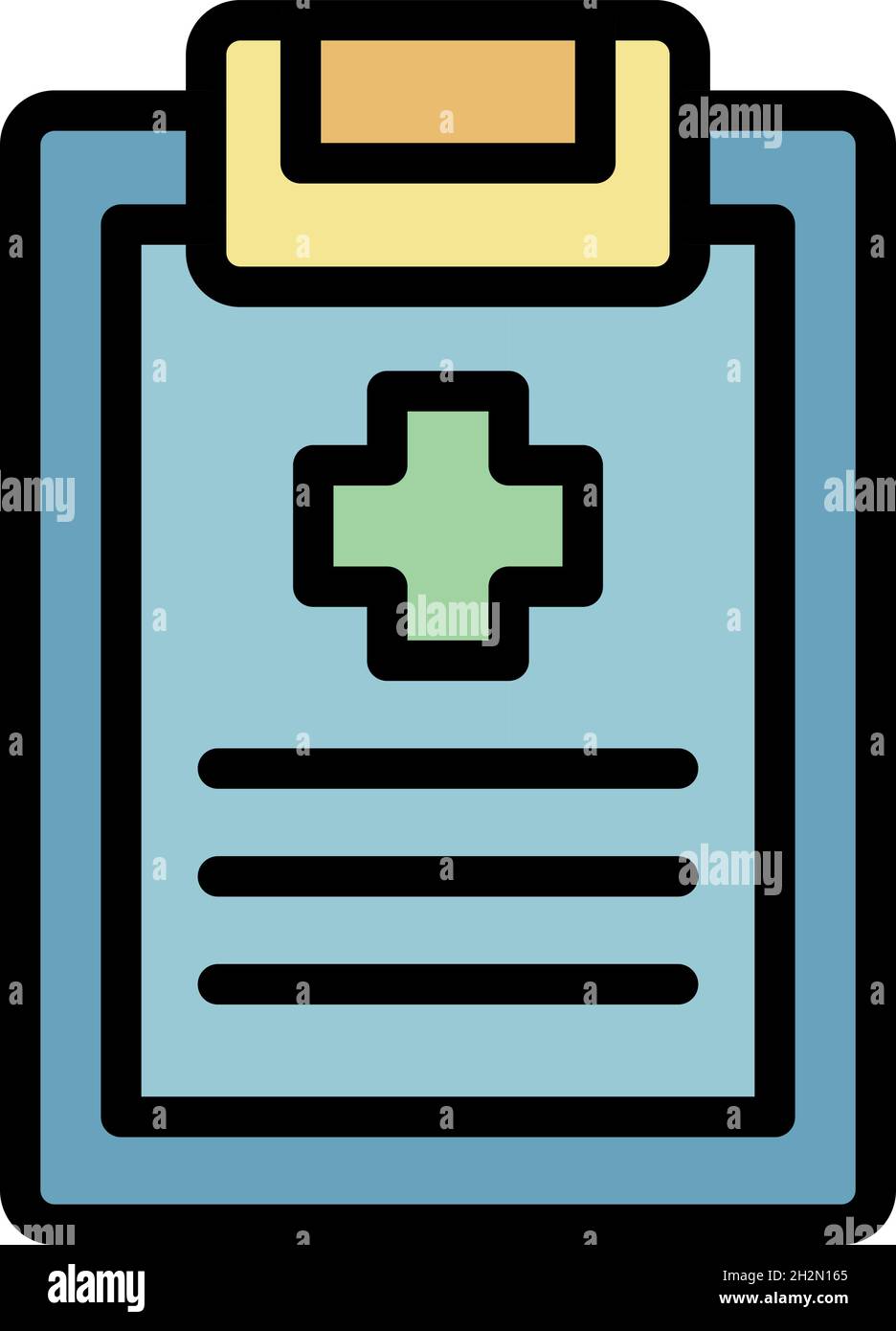 Medical clipboard icon. Outline medical clipboard vector icon color ...