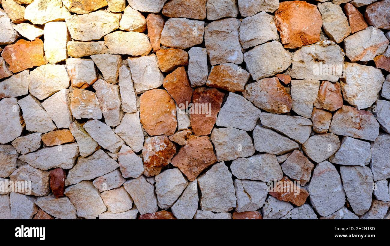 drywall texture. white and red interlocking stones. Menorca, Spain ...