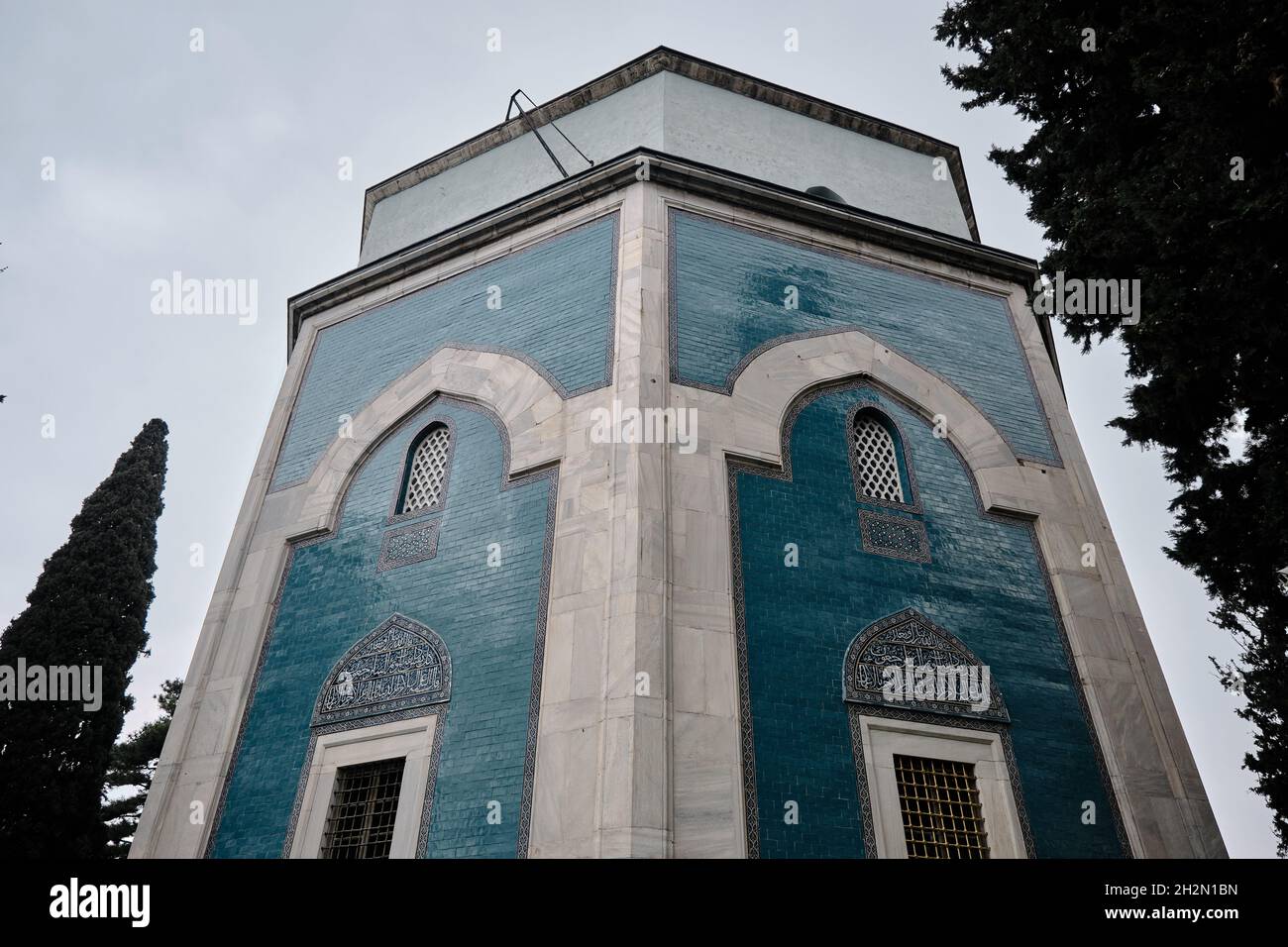 Green tomb (Yesil Turbe) with iznik pottery (cini) or tiles covered ...