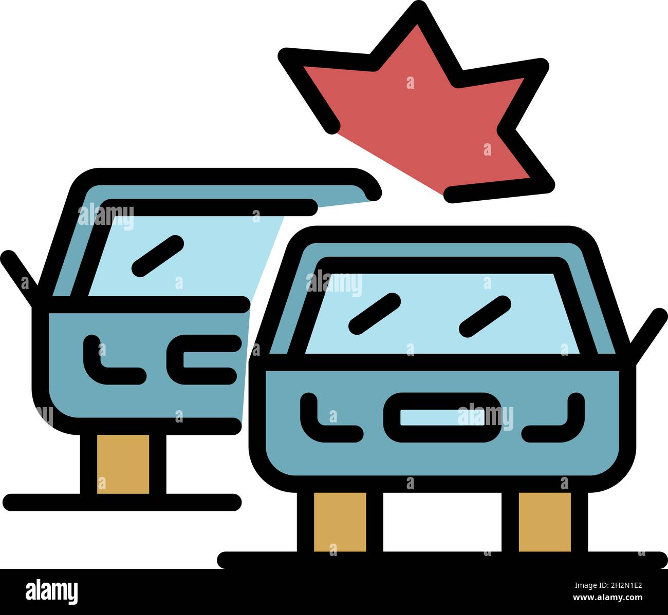 Breaking car accident icon. Outline breaking car accident vector icon ...