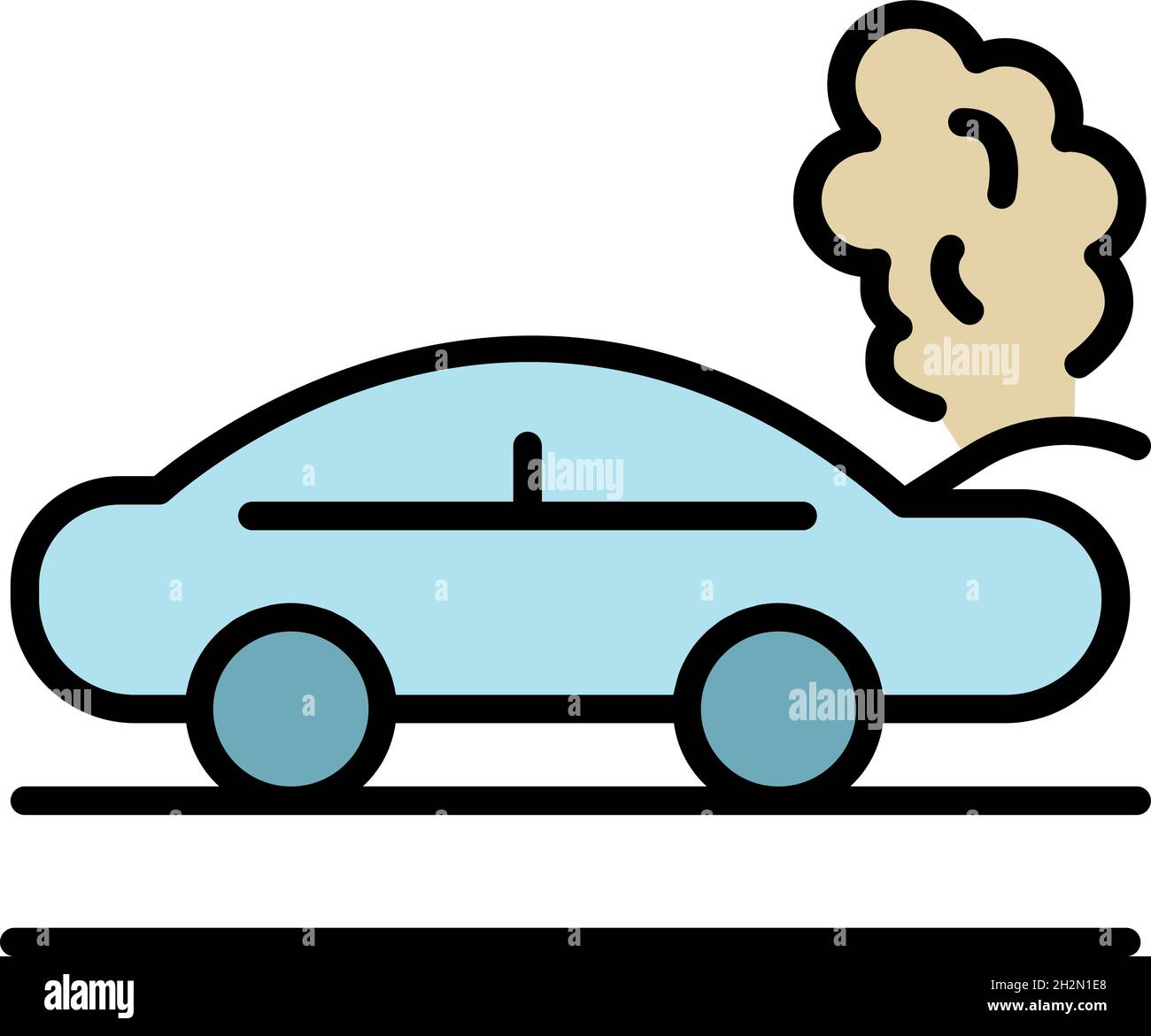 Broken car icon. Outline broken car vector icon color flat isolated ...