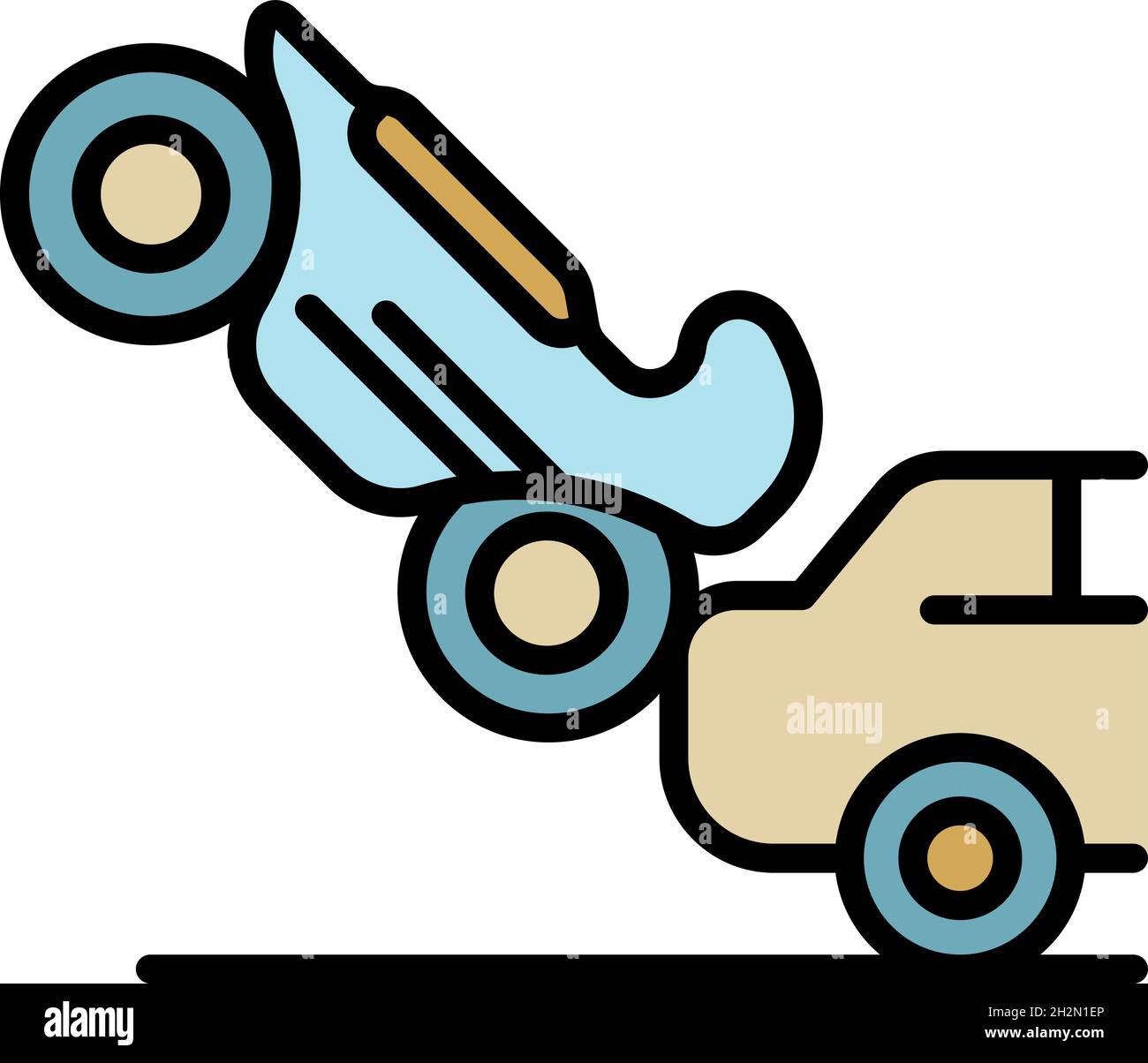 Motorbike car accident icon. Outline motorbike car accident vector icon ...