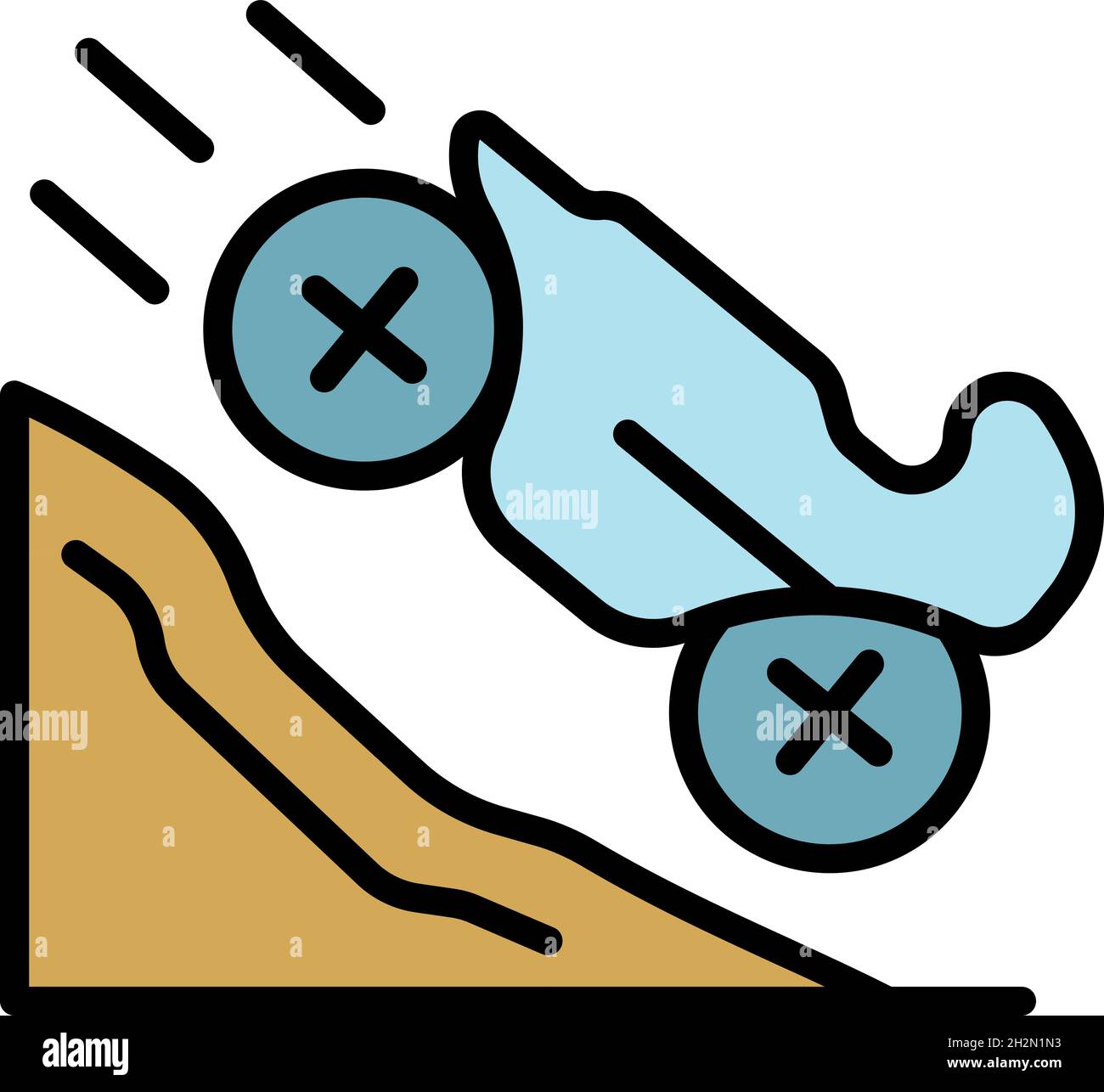 Motorcycle speed accident icon. Outline motorcycle speed accident ...