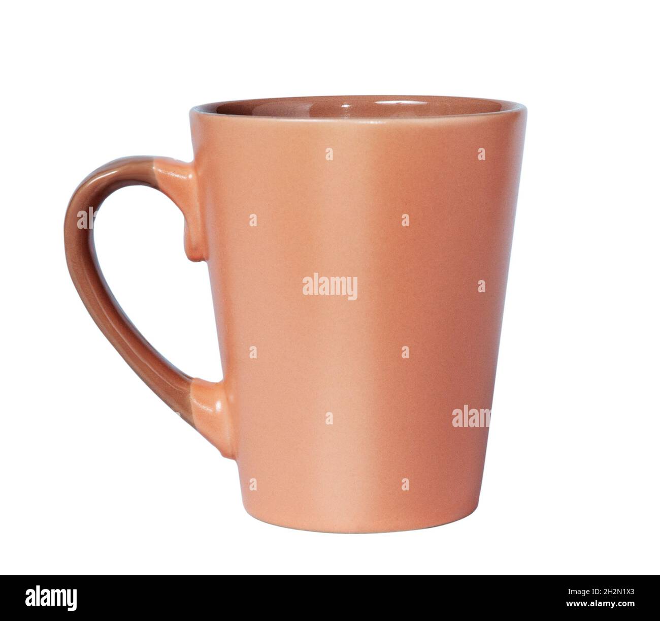 brown ceramic cup isolated on white background. Cups Collection. Image ...