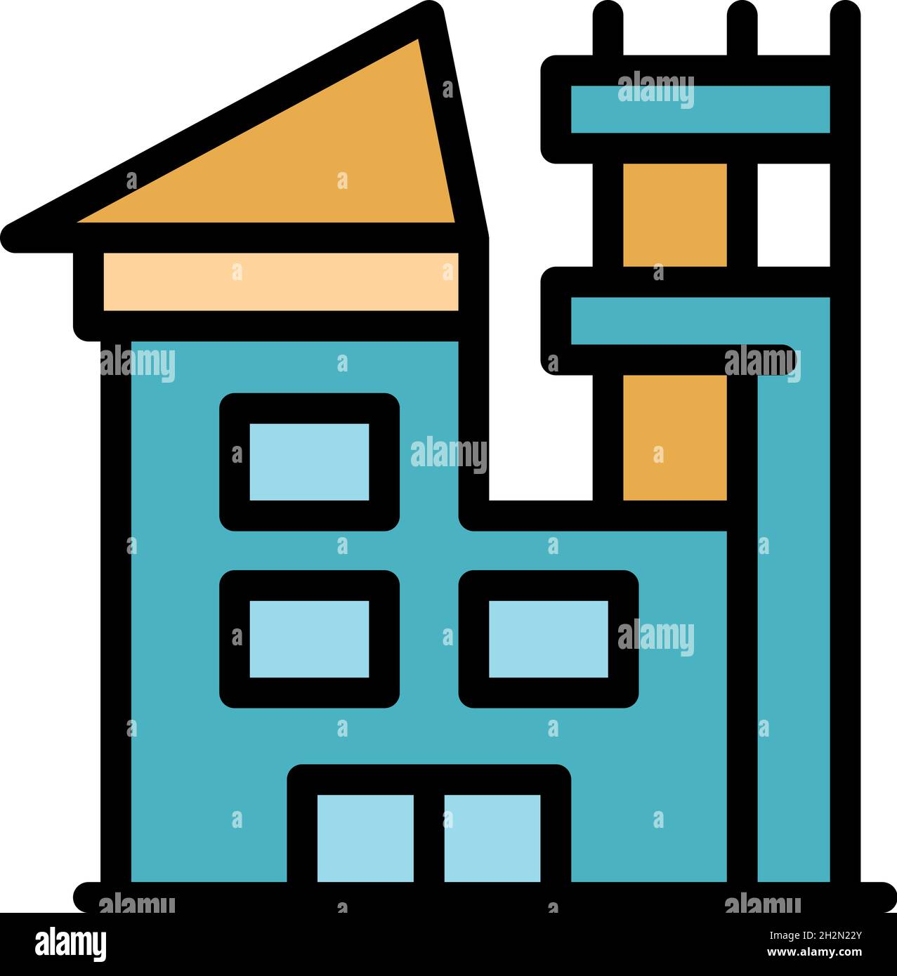 Roof house reconstruction icon. Outline roof house reconstruction ...