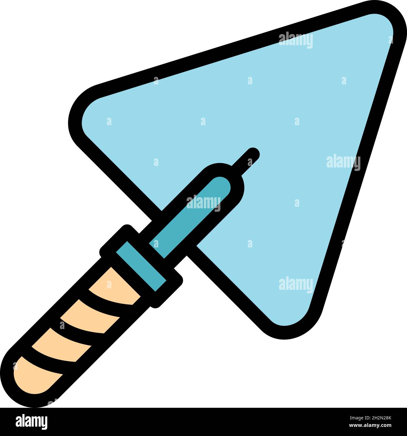 Cement trowel icon. Outline cement trowel vector icon color flat ...