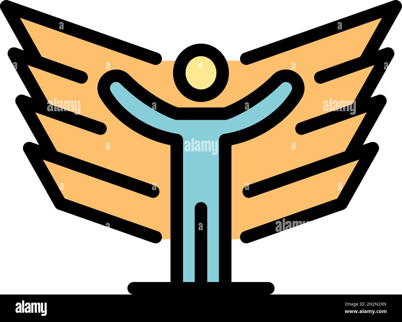 Excellence man icon. Outline excellence man vector icon color flat ...