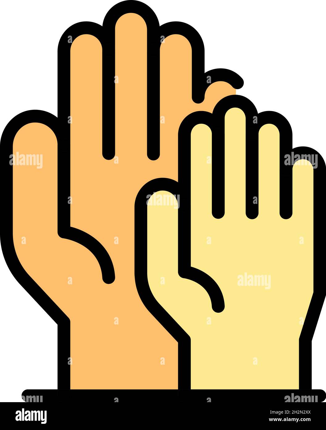 Winner hands icon. Outline winner hands vector icon color flat isolated ...