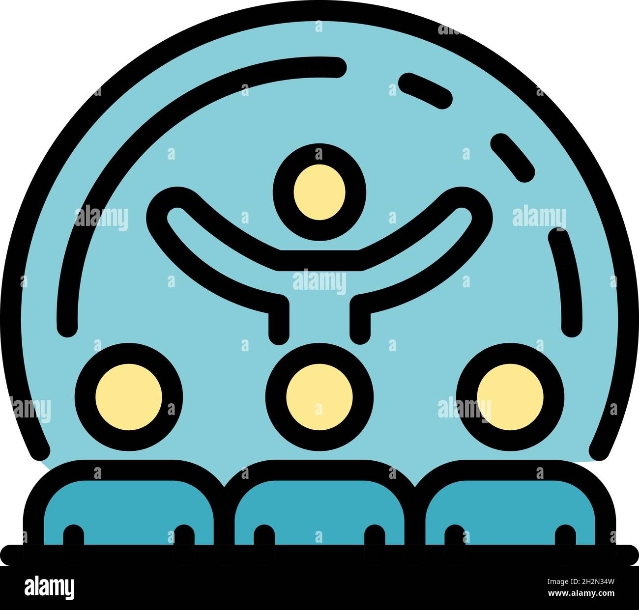 Winner speaker icon. Outline winner speaker vector icon color flat ...