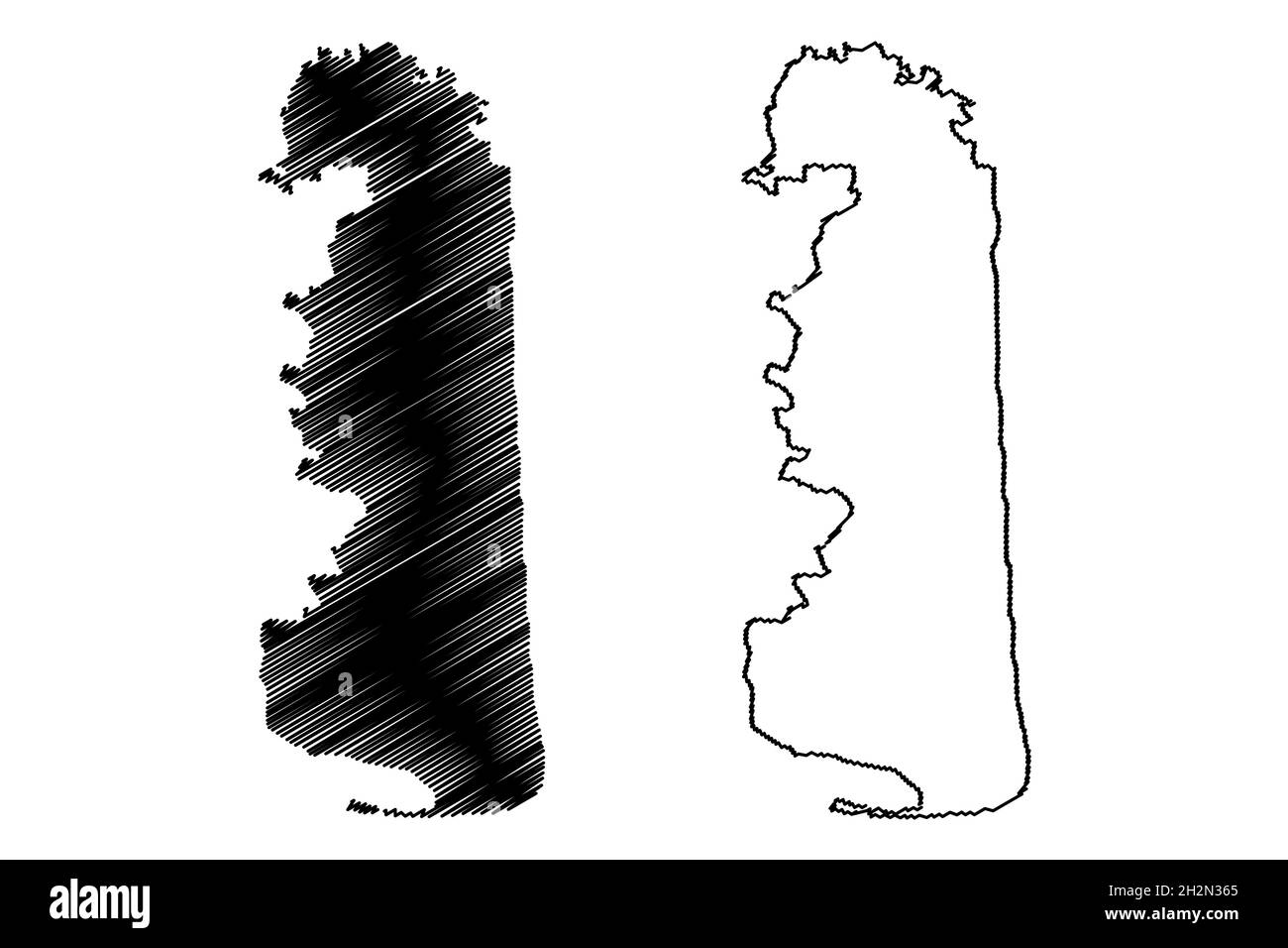 Nagapattinam district (Tamil Nadu State, Republic of India) map vector ...