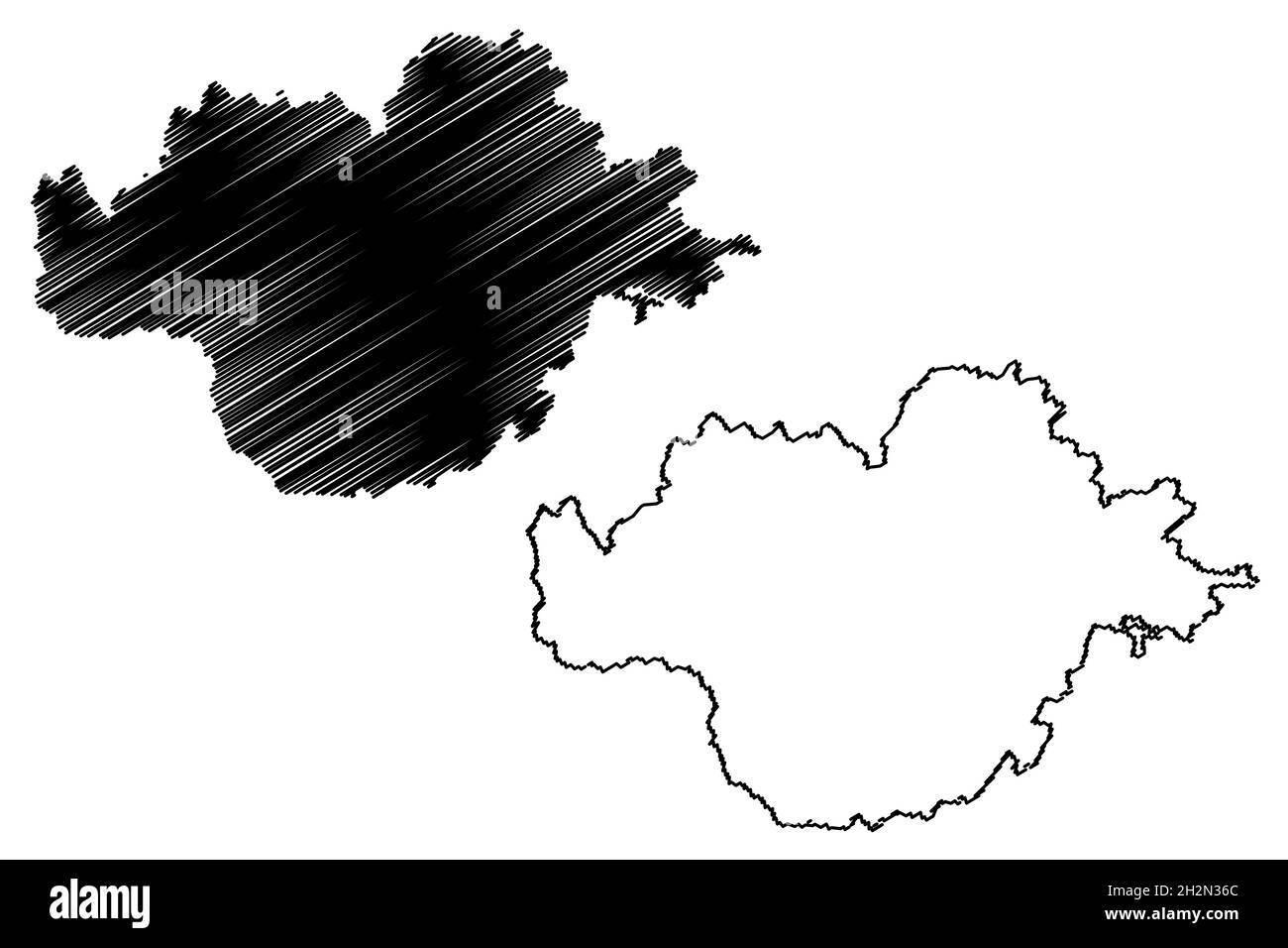 Nagaur district (Rajasthan State, Republic of India) map vector ...