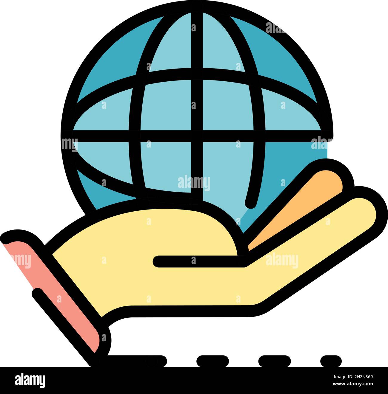 Global excellence icon. Outline global excellence vector icon color ...