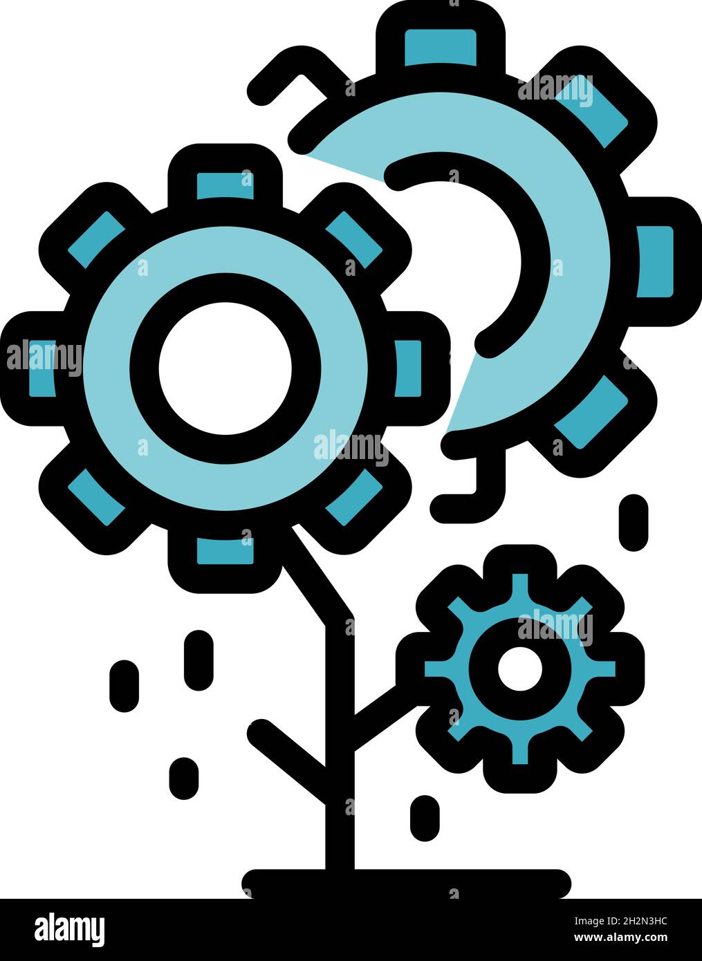 Flower gear innovation icon. Outline flower gear innovation vector icon ...