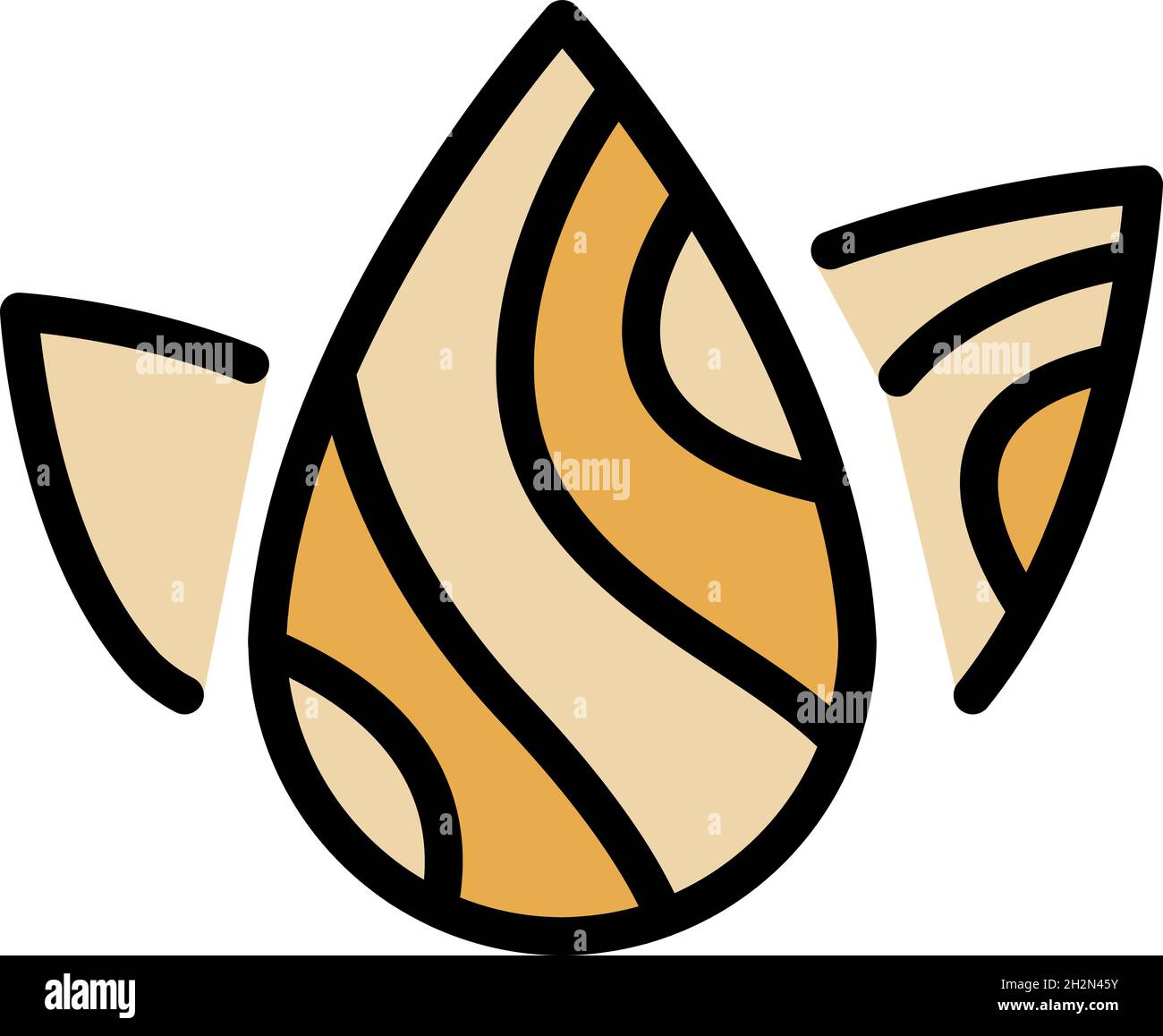 Peanut icon. Outline peanut vector icon color flat isolated Stock ...