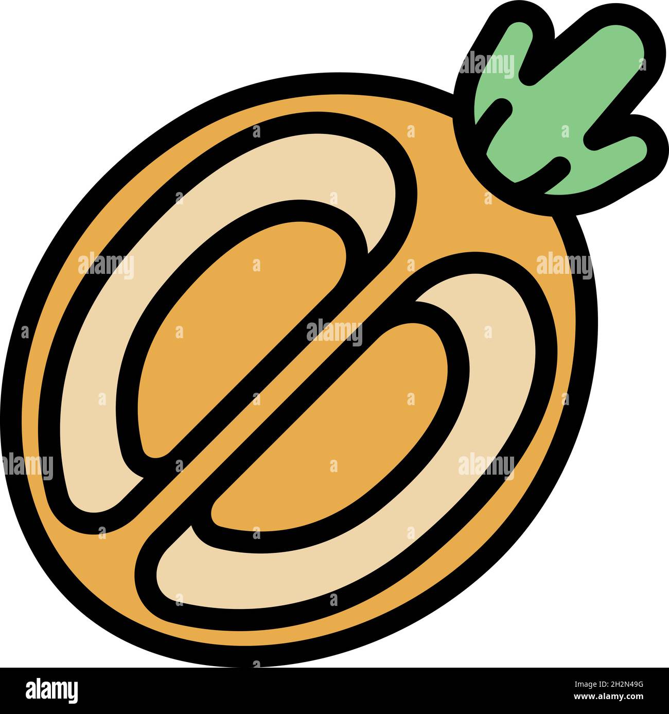 Half tropical fruit icon. Outline half tropical fruit vector icon color ...