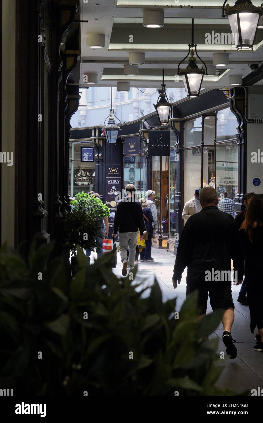 The Victorian shopping arcades in Cardiff's city centre are popular ...