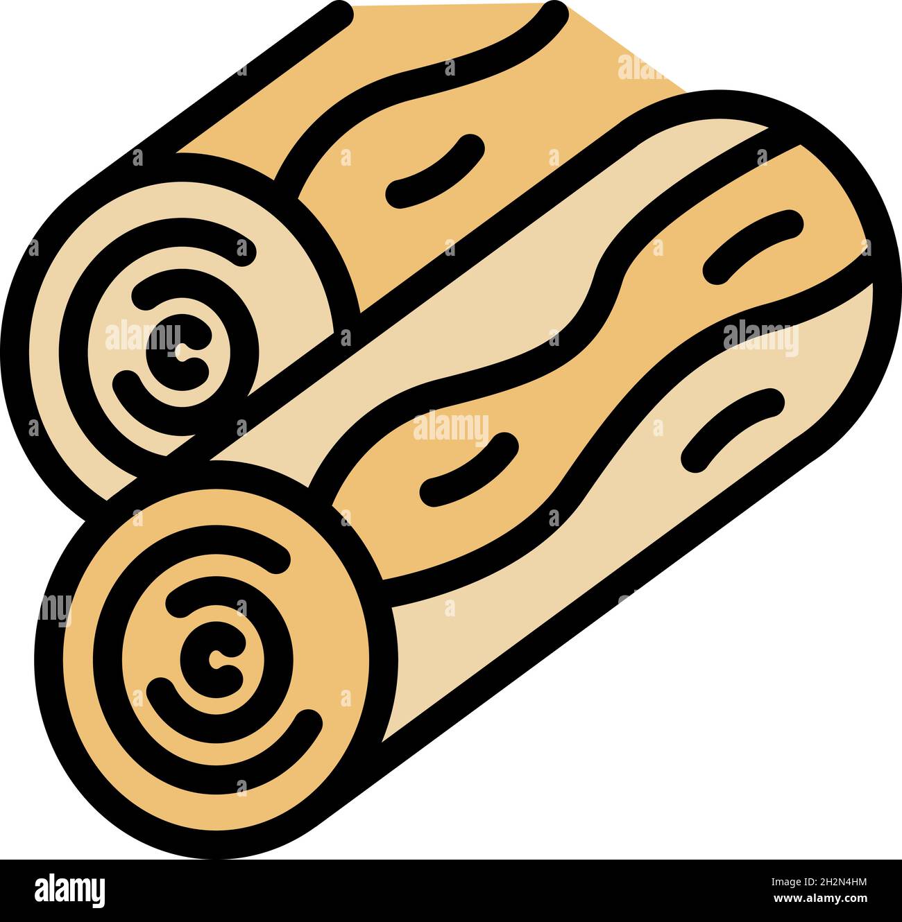 Wood bars icon. Outline wood bars vector icon color flat isolated Stock ...