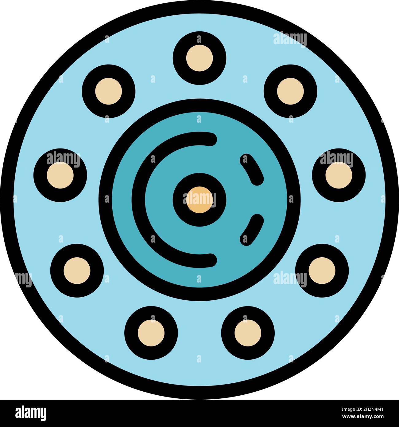 Metal piece icon. Outline metal piece vector icon color flat isolated ...