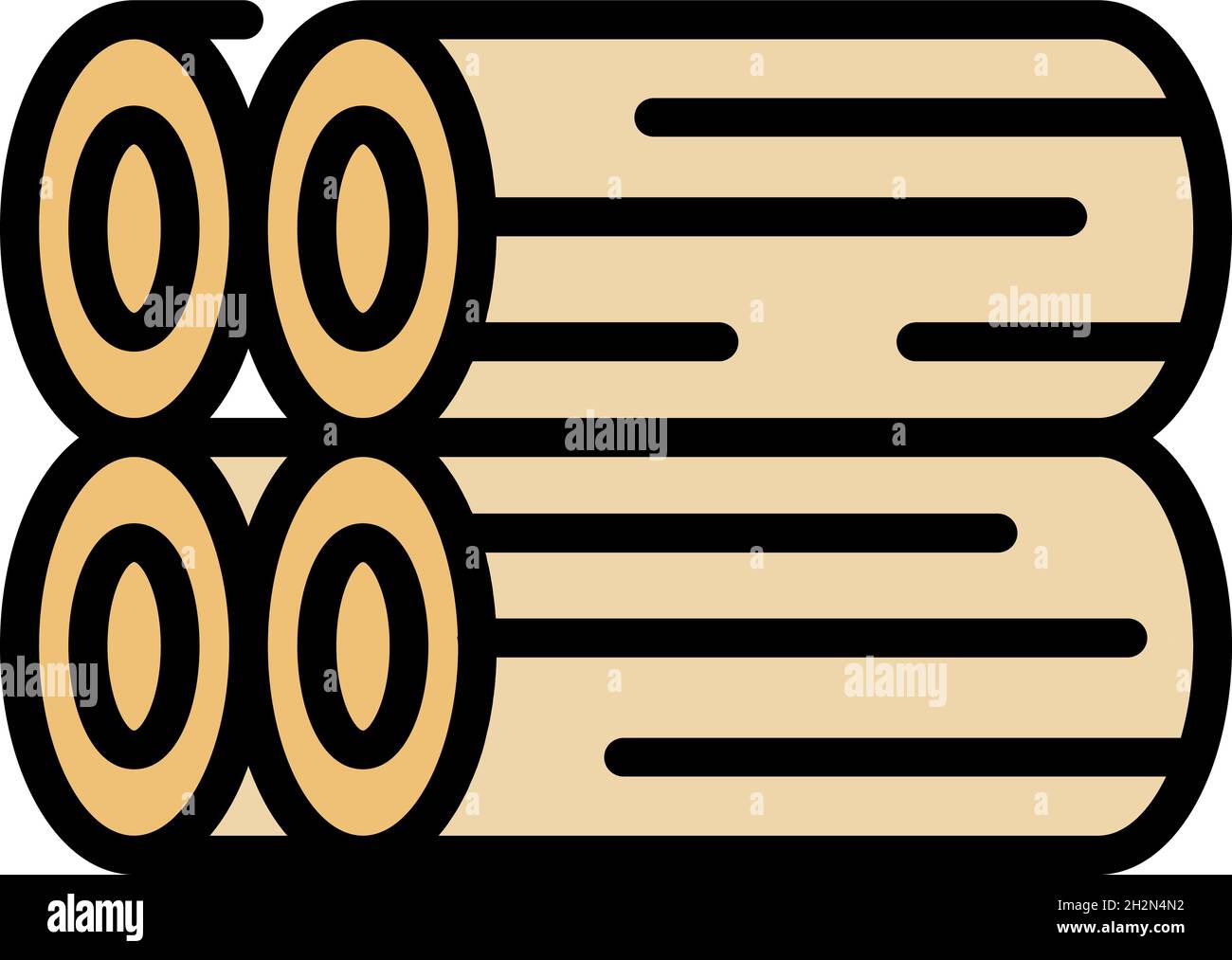 Metal pipes icon. Outline metal pipes vector icon color flat isolated ...