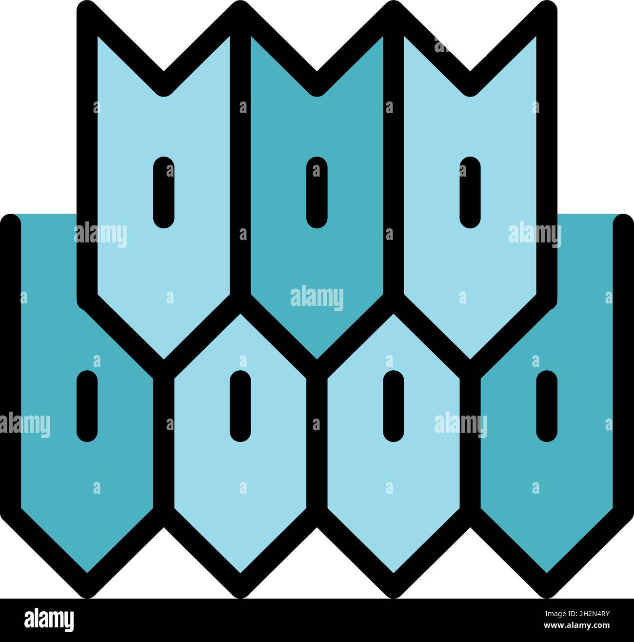 Metal roof icon. Outline metal roof vector icon color flat isolated ...