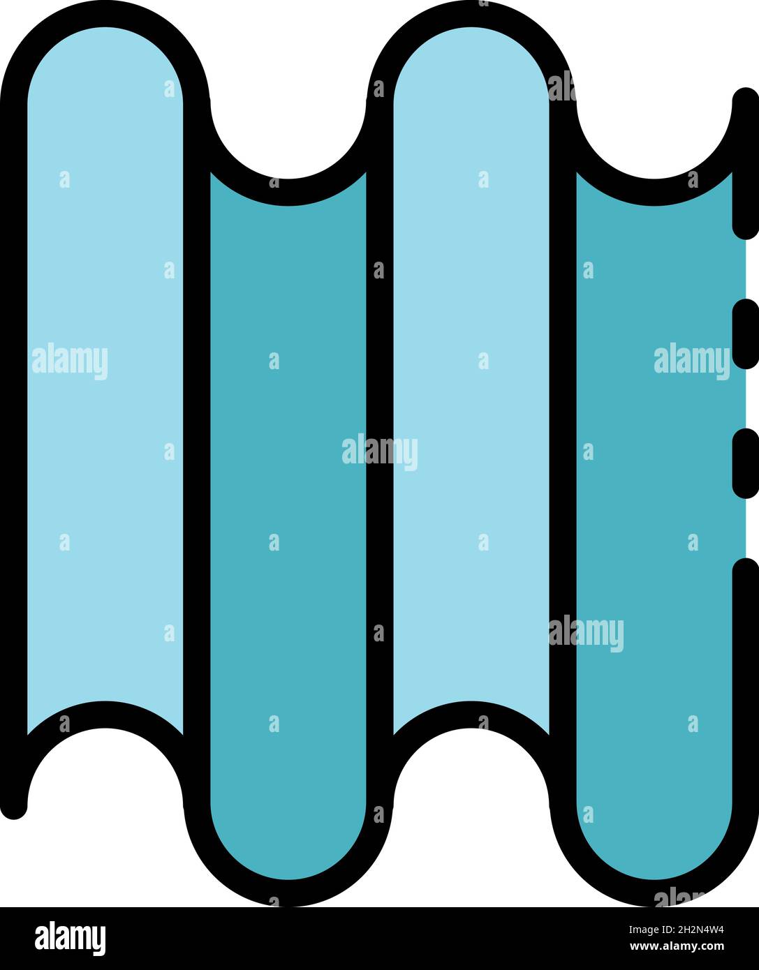 Curve roof house icon. Outline curve roof house vector icon color flat ...